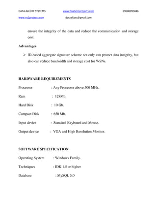 A secure and efficient id based aggregate signature scheme for wireless sensor networks | PDF
