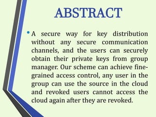 A secure anti collision data sharing | PPTX