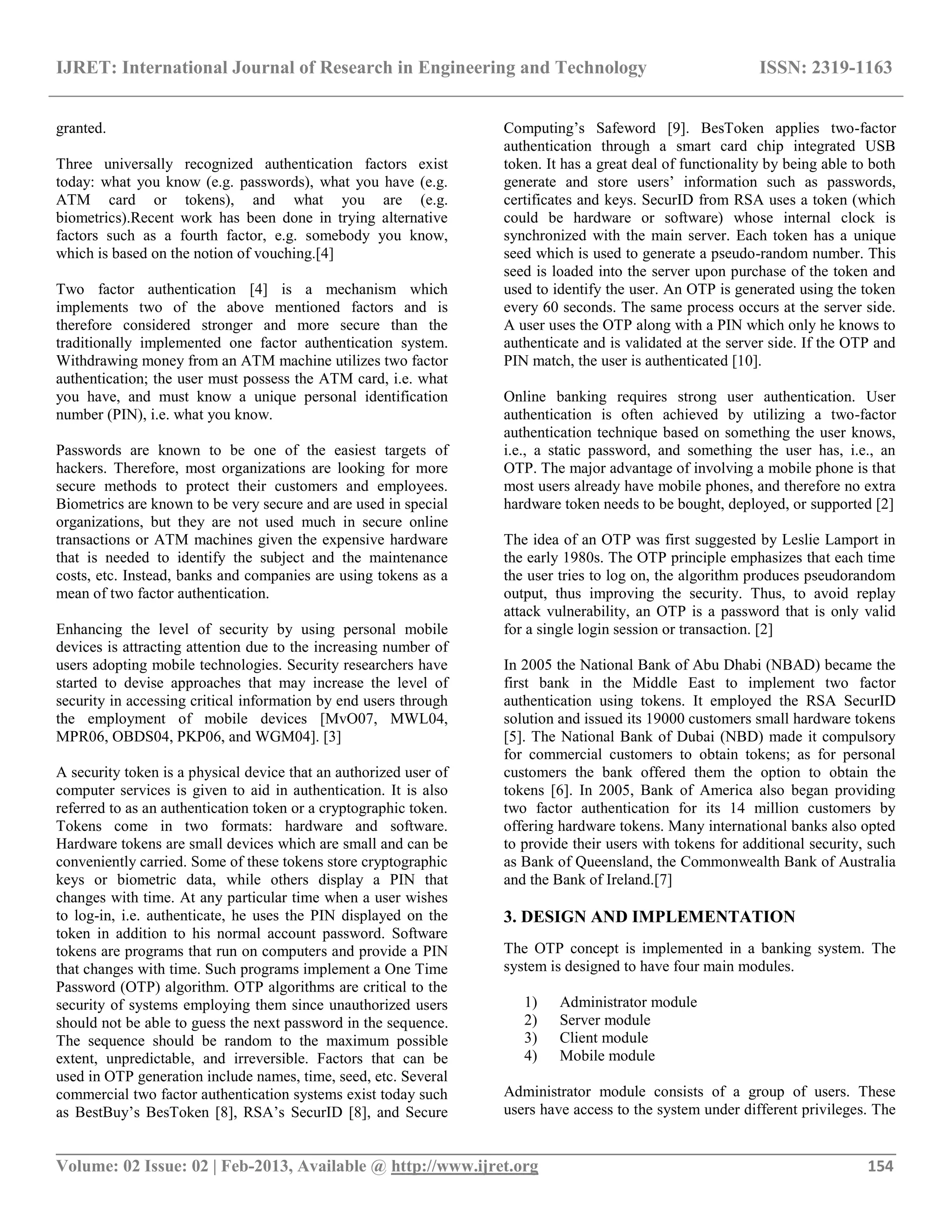 A Secure Communication In Smart Phones Using Two Factor Authentications Pdf