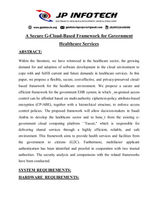 A Secure G-Cloud-Based Framework forGovernment Healthcare Services | DOCX | Cloud Computing ...