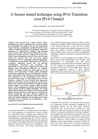A secure tunnel technique using i pv6 transition over ipv4 channel | PDF