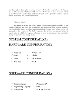IEEE 2014 JAVA PARALLEL DISTRIBUTED PROJECTS A security and privacy aware location based ...