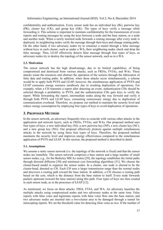 A security method for multiple attacks in sensor networks against false report injection, false ...