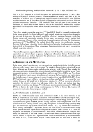 A security method for multiple attacks in sensor networks against false report injection, false ...