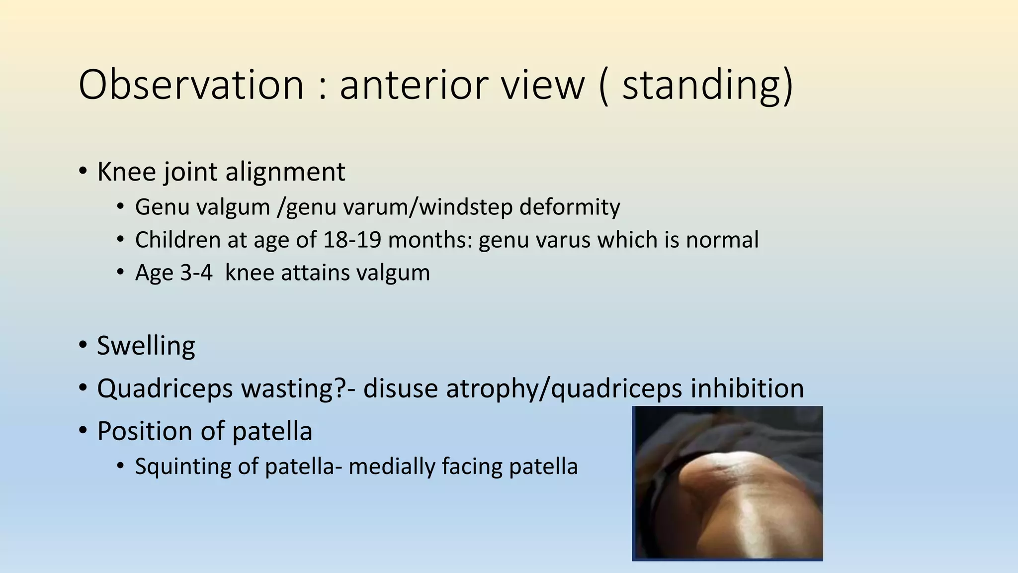 Knee joint assessment | PPTX