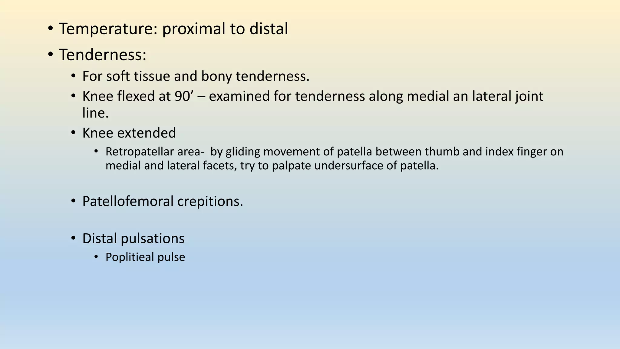 Knee joint assessment | PPTX