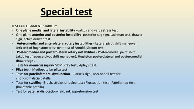 Knee joint assessment | PPTX