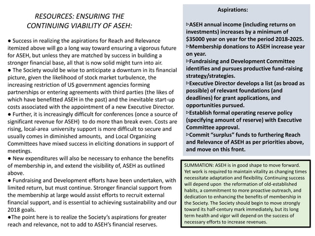 ASEH Draft Strategic Plan 2018 | PPT