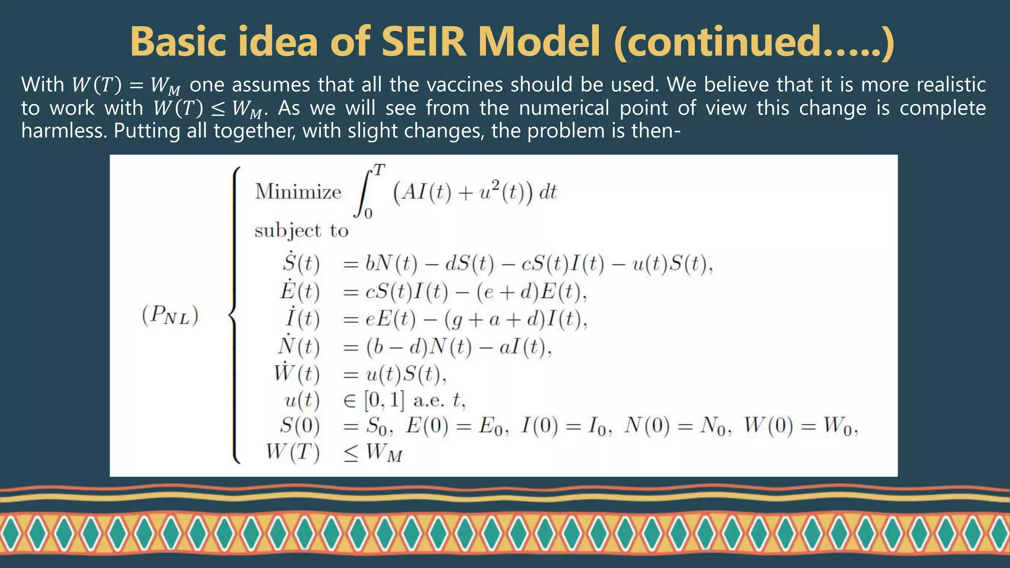 A SEIR MODEL FOR CONTROL OF INFECTIOUS DISEASES | PPTX