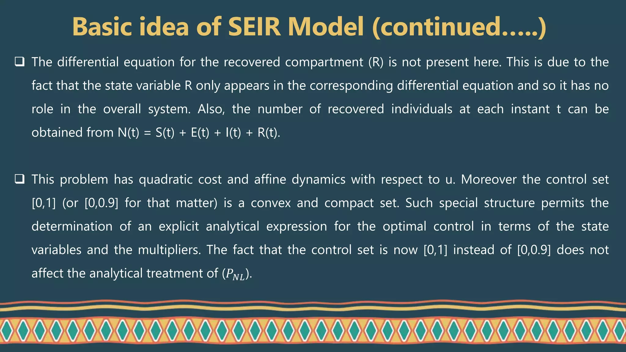 A SEIR MODEL FOR CONTROL OF INFECTIOUS DISEASES | PPTX