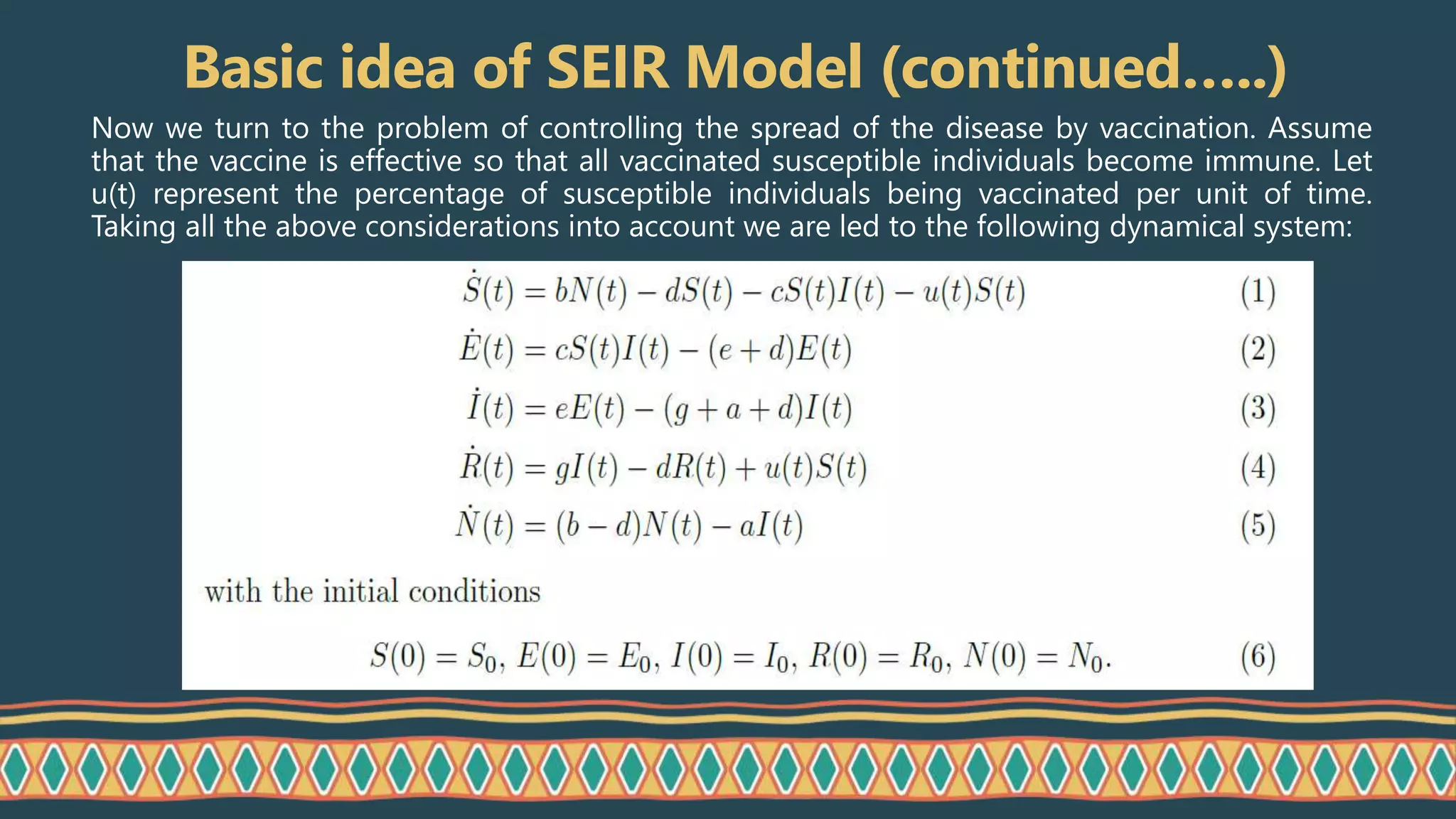 A SEIR MODEL FOR CONTROL OF INFECTIOUS DISEASES | PPTX
