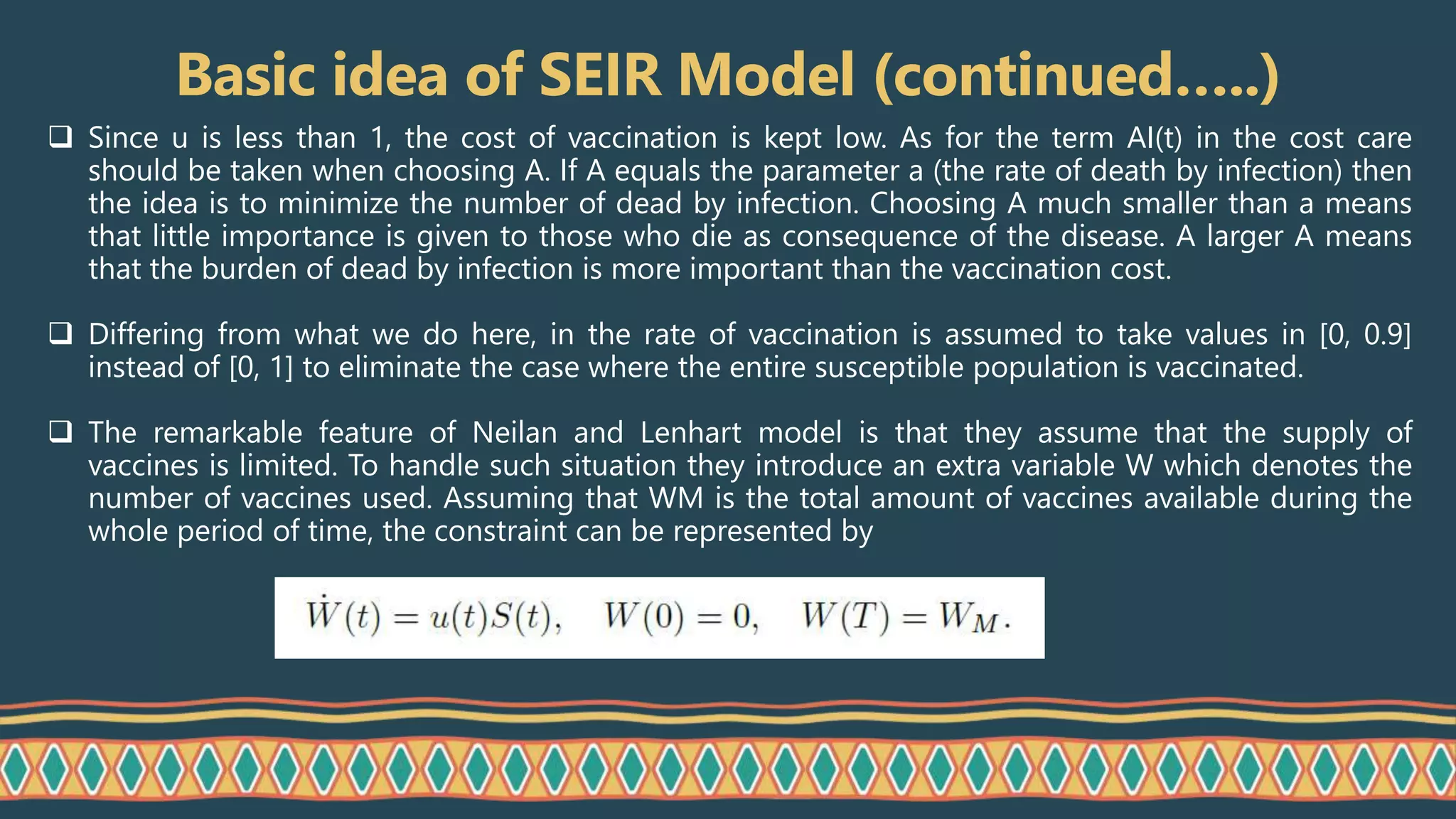 A SEIR MODEL FOR CONTROL OF INFECTIOUS DISEASES | PPTX