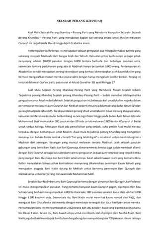 SEJARAH PERANG KHANDAQ | DOCX