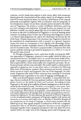 A Selected And Annotated Bibliography On Pragmatics | PDF