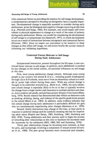 A Self-Image Questionnaire For Young Adolescents (SIQYA) Reliability ...