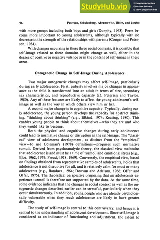A Self-Image Questionnaire For Young Adolescents (SIQYA) Reliability ...