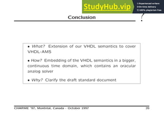 A Semantic Model For VHDL-AMS | PPT