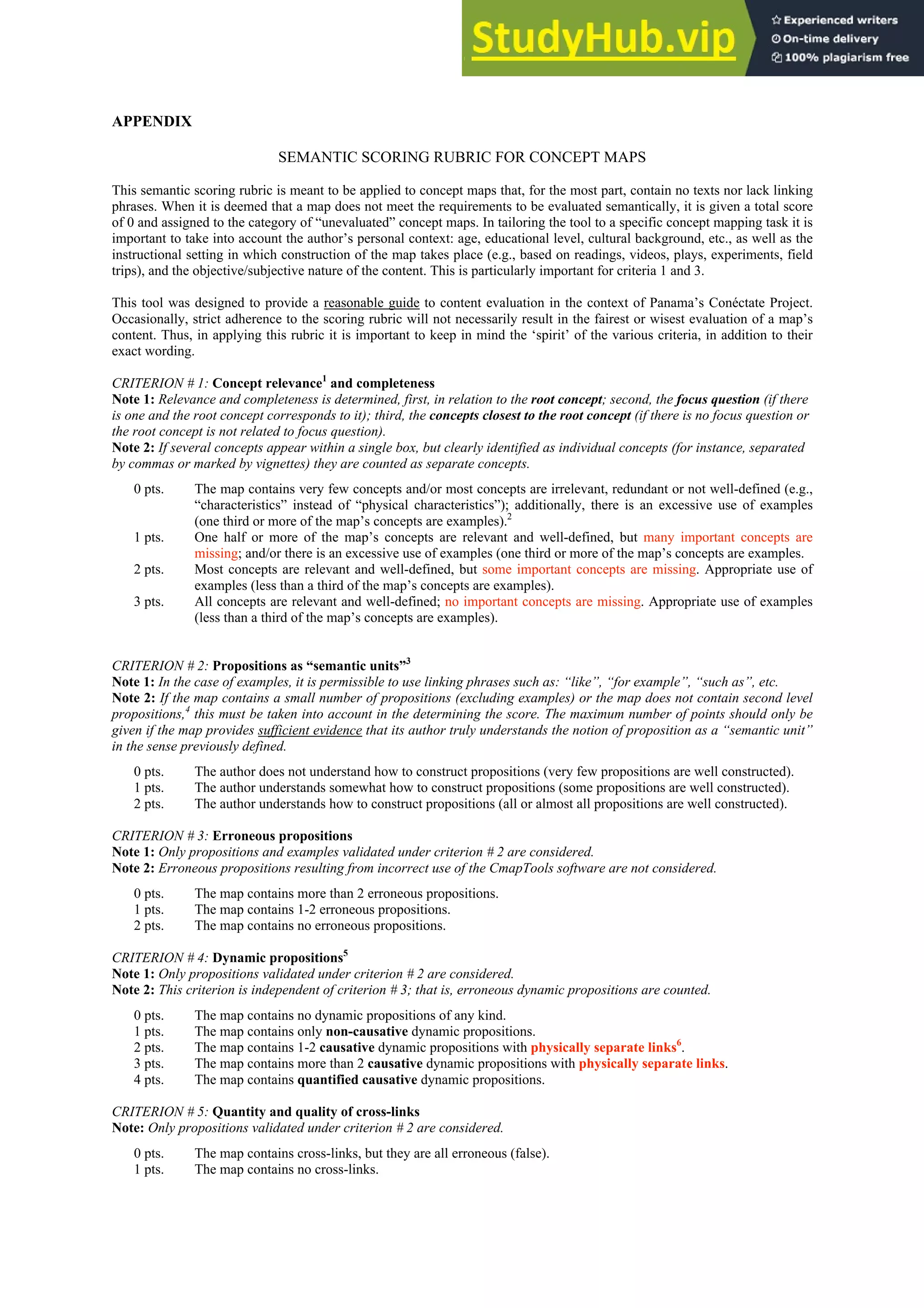 A Semantic Scoring Rubric For Concept Maps Design And Reliability | PDF
