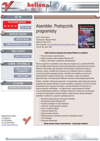 Asembler. Podręcznik programisty | PDF