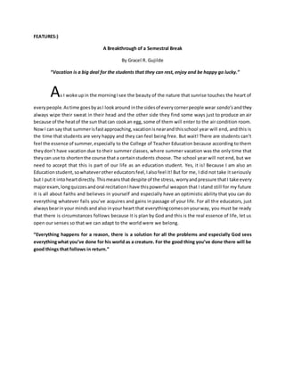 A semestral break(gre) | DOCX