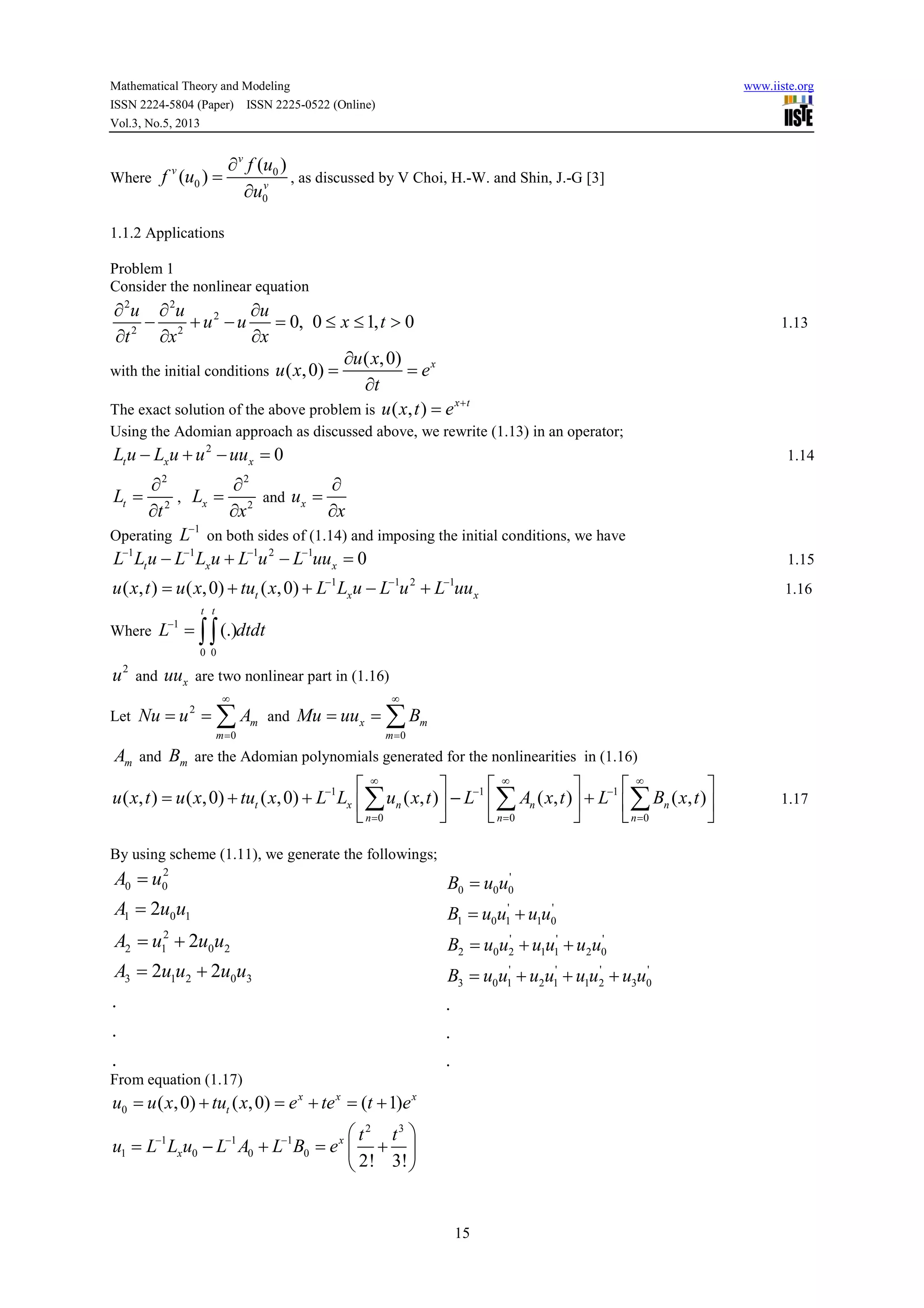 A semi analytic method for solving nonlinear partial differential equations | PDF