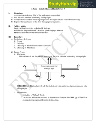 A Semi -Detailed Lesson Plan In Grade 7 | PDF