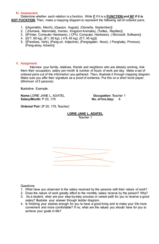 A Semi-detailed Lesson Plan in Domain and Range with Annotation | DOCX