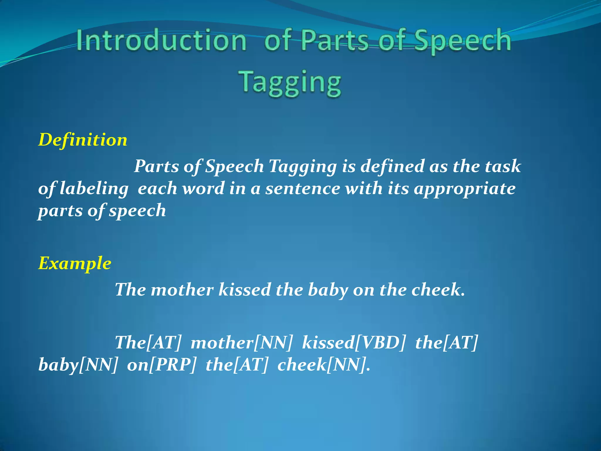 Parts of Speect Tagging | PPTX
