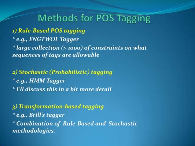 Parts of Speect Tagging | PPTX