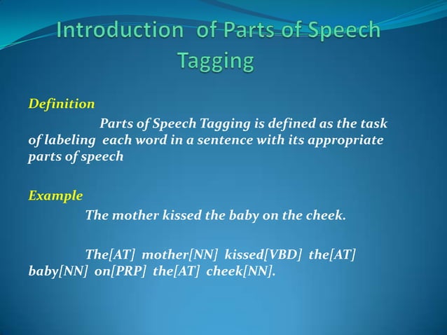 Parts of Speect Tagging | PPTX