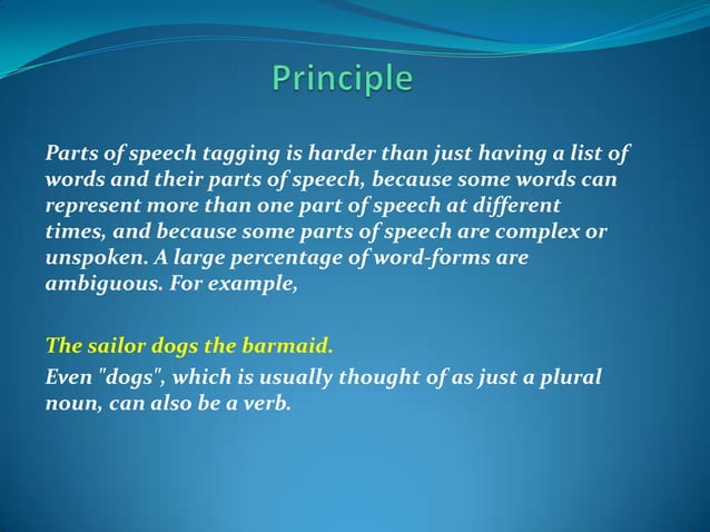 Parts of Speect Tagging | PPTX