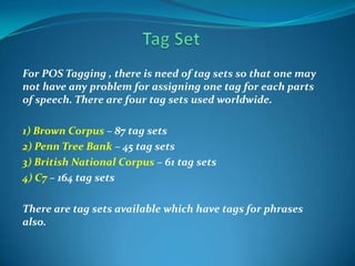 Parts of Speect Tagging | PPTX