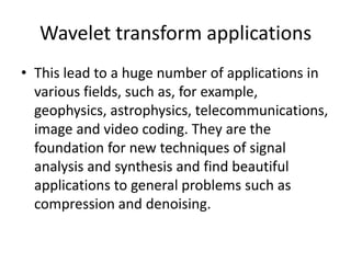 A seminar on INTRODUCTION TO MULTI-RESOLUTION AND WAVELET TRANSFORM | PPTX