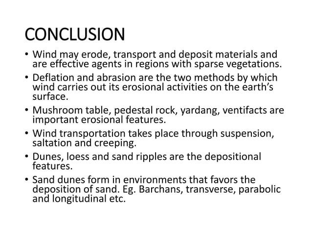 aeolian landforms | PPTX | Geology | Science