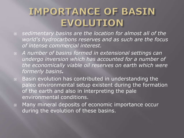 A seminar on basin evolution and tectonics | PPT