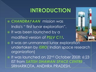 A seminar on chandrayaan mission | PPTX