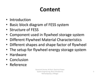 A seminar on flywheel energy storage system | PPTX
