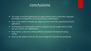 A seminar on paper battery ppt | PPT