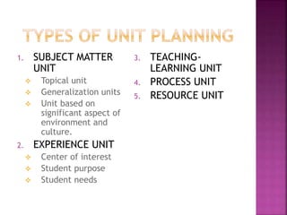 A SEMINAR ON UNIT PLANNING IN NURSING EDUCATION | PPT