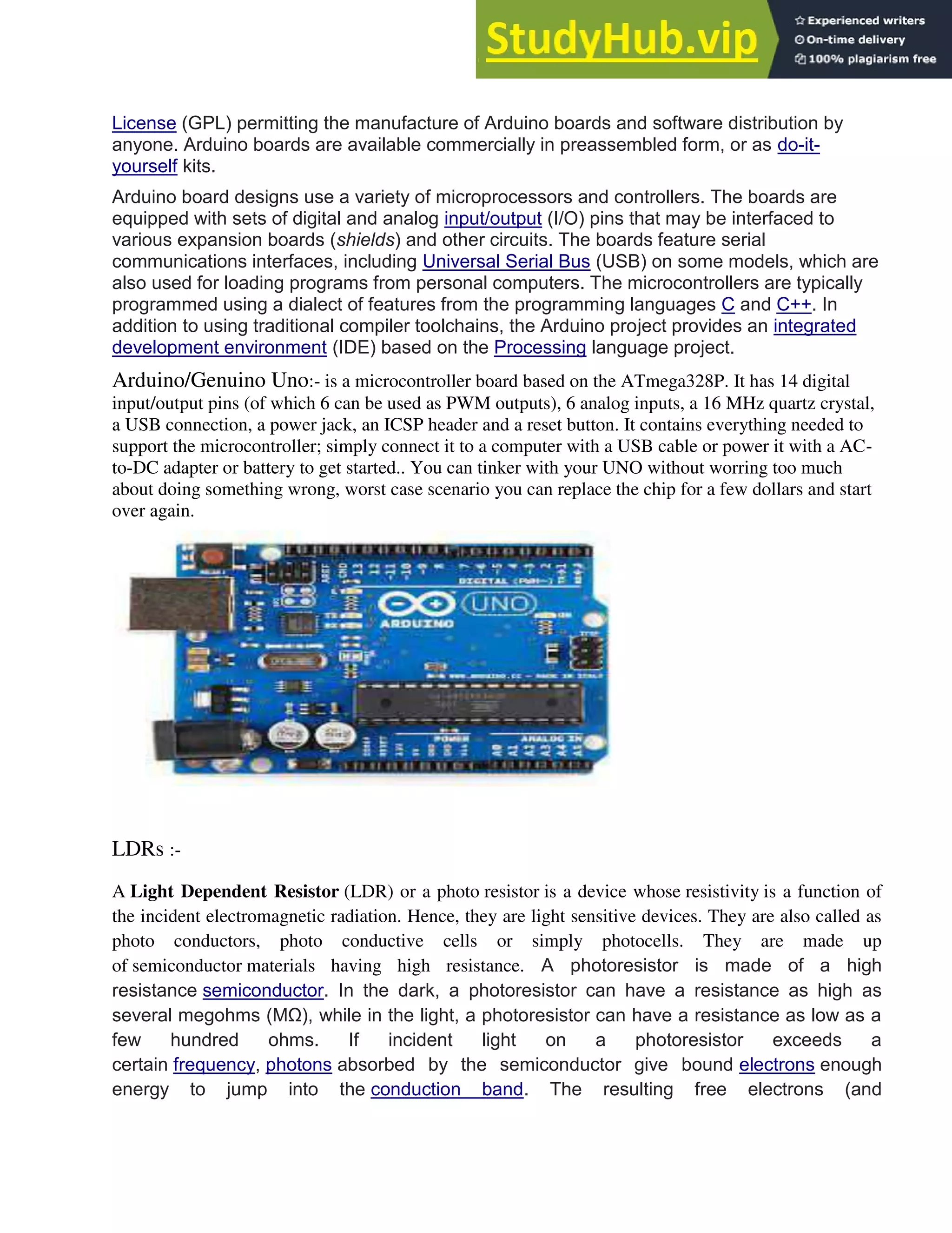 A Seminar Project Report ARDUINO BASED SOLAR TRACKING SYSTEM | PDF