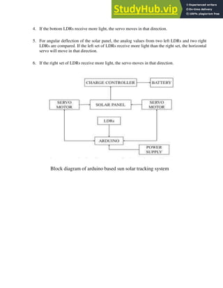 A Seminar Project Report ARDUINO BASED SOLAR TRACKING SYSTEM | PDF