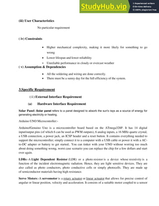 A Seminar Project Report ARDUINO BASED SOLAR TRACKING SYSTEM | PDF