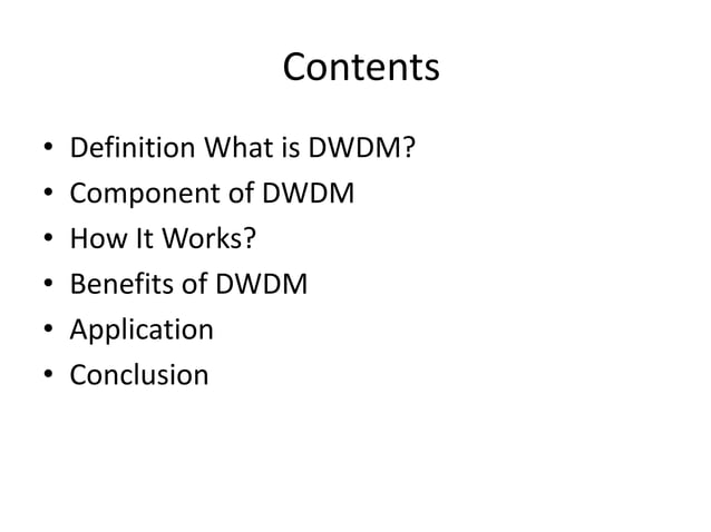 DWDM( DENSE WAVELENTH DIVISON MULTIPLEXING) | PPTX | Computer Networking | Computing