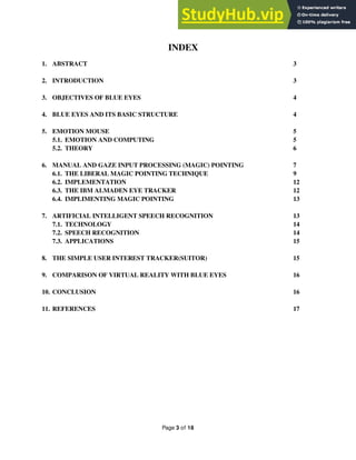 A Seminar Report On Blue Eyes Technology Submitted By | PDF