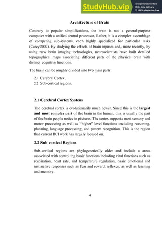 A SEMINAR REPORT ON BRAIN COMPUTER INTERFACE By Rahul Sharma | PDF