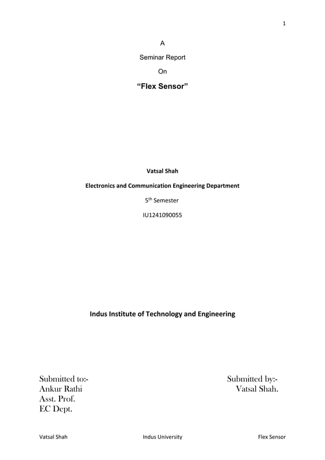 A seminar report on flex sensor | PDF