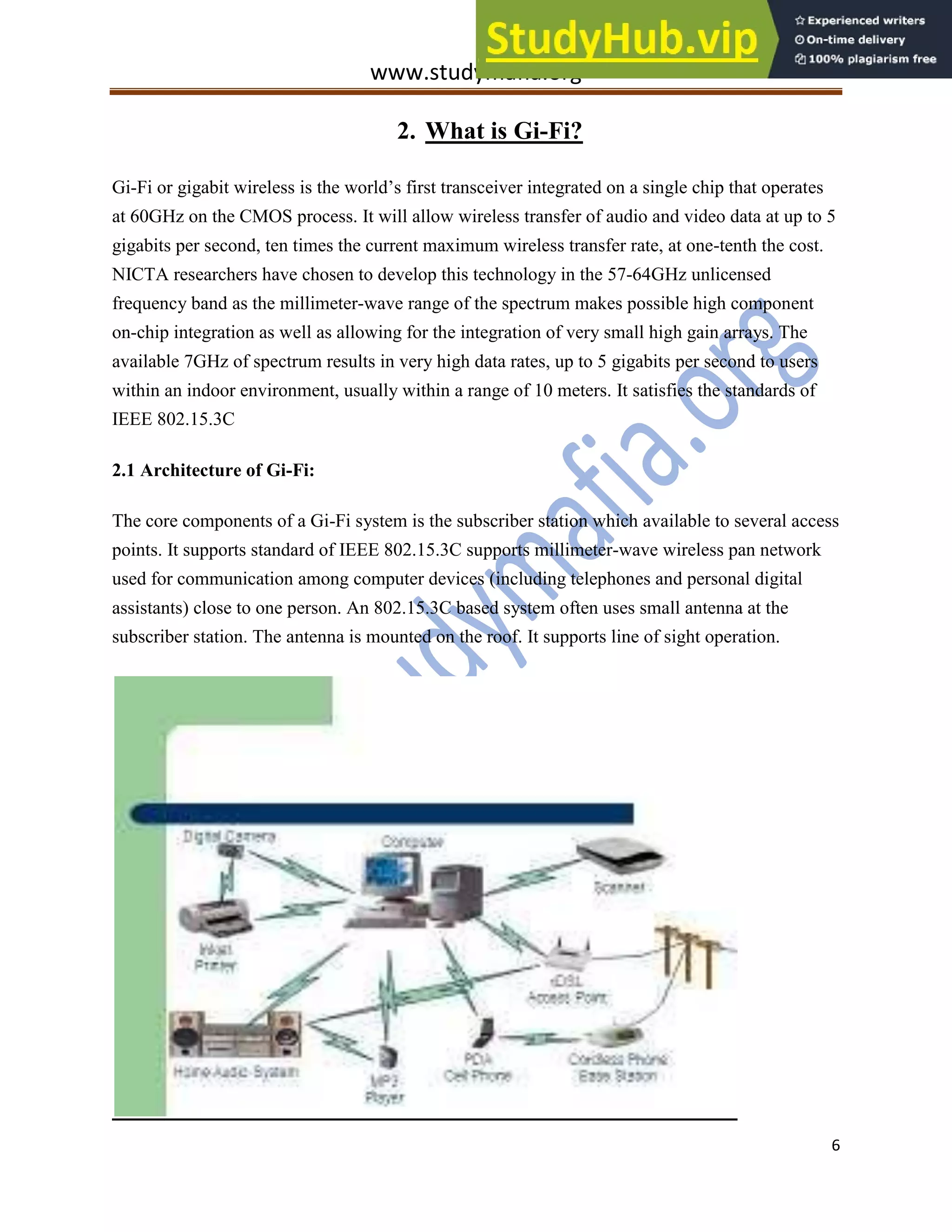 A Seminar Report On Gi-Fi Technology | PDF