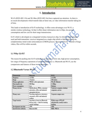 A Seminar Report On Gi-Fi Technology | PDF