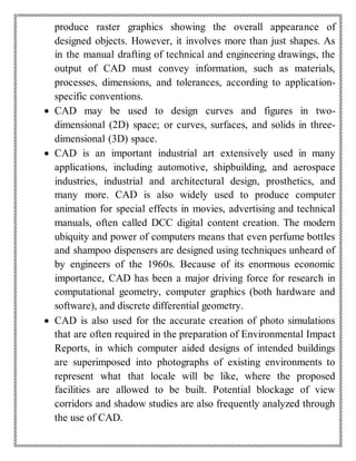 A seminar report on mechanical designing software/tools | DOCX