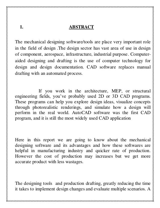 A Seminar Report On Mechanical Designing Software tools a-seminar-report-on-mechanical-designing-software-tools